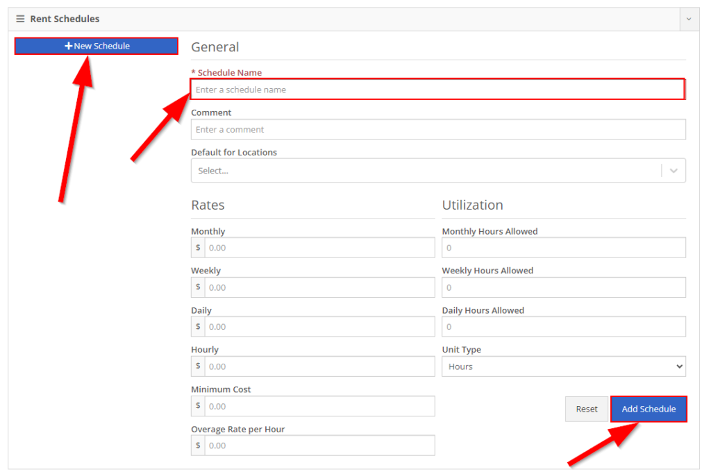 Rental Dashboard Options - Flyntlok Equipment Dealer Management System